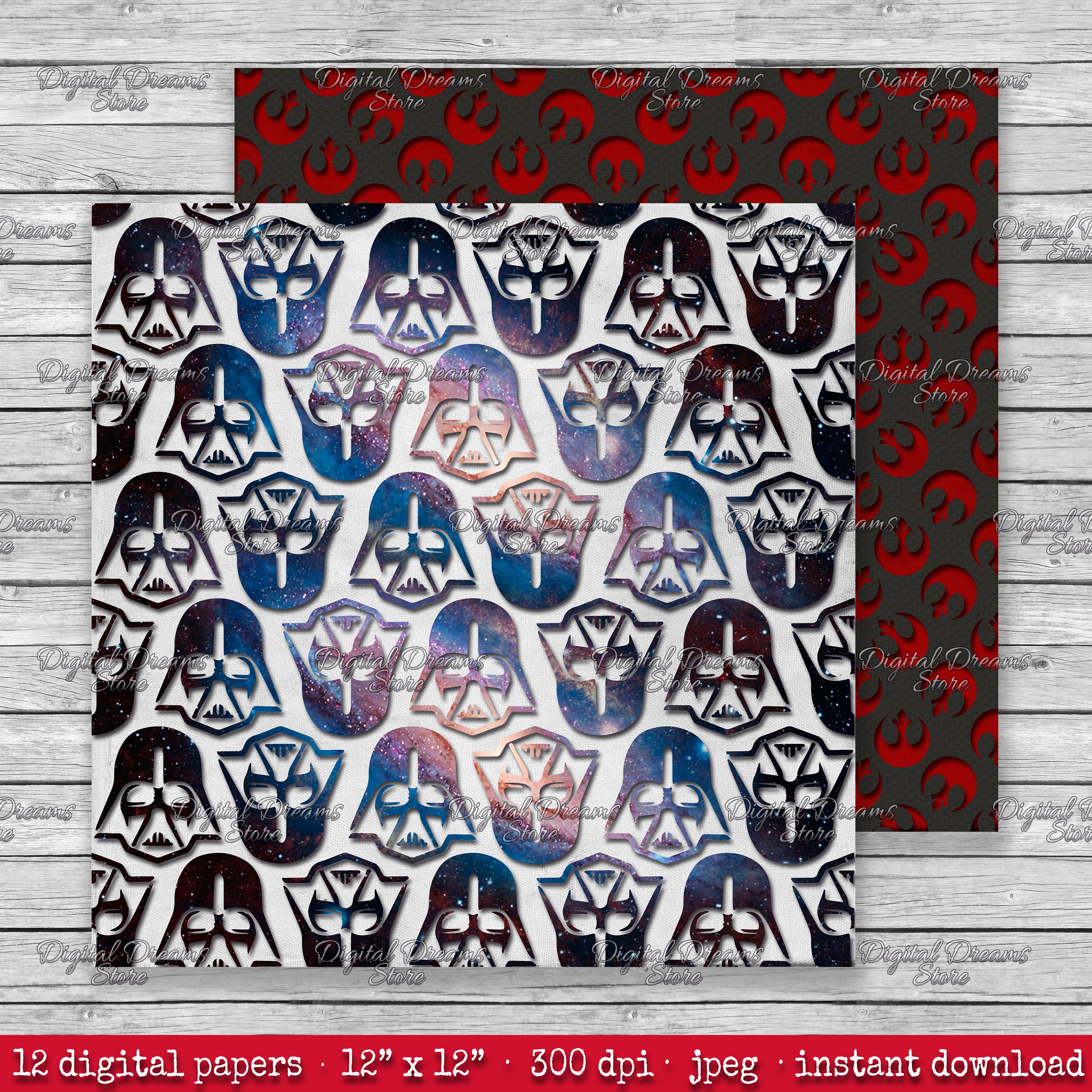 Star Wars Paper: "star WARS Dreams" Digital Paper Patterns ...