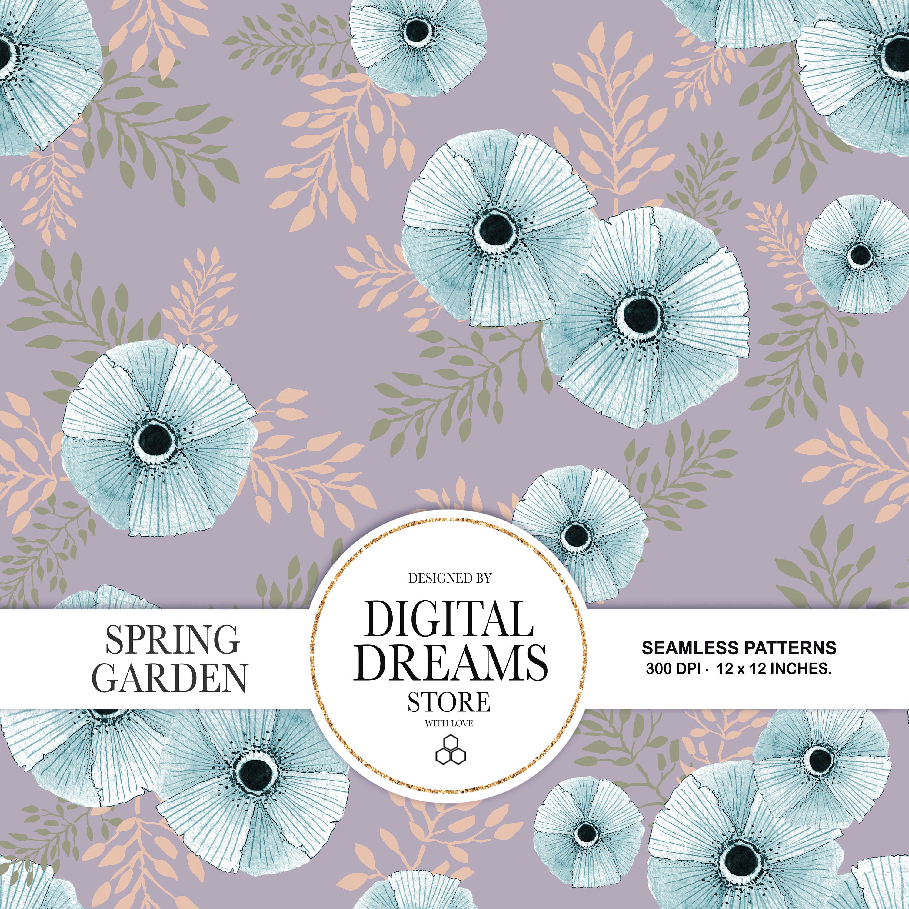 Seamless Floral Paper - Watercolor Scrapbook Papers - Seamless Patterns ...