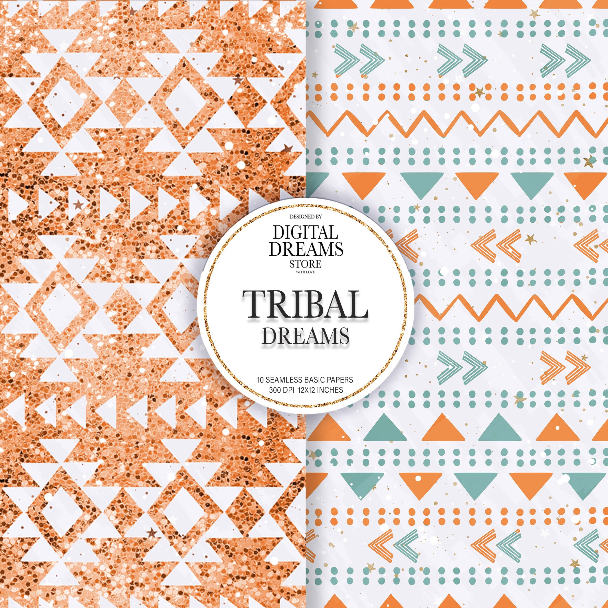 Boho Paper Pack Tribal Digital Boho Chic Wallpaper Native Boho Fashion ...