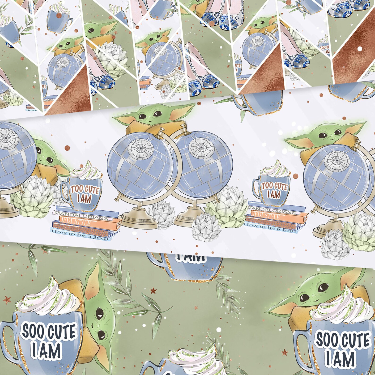 Star Wars Paper: mandalorian Seamless Pattern, Scrapbooking Paper, Star ...