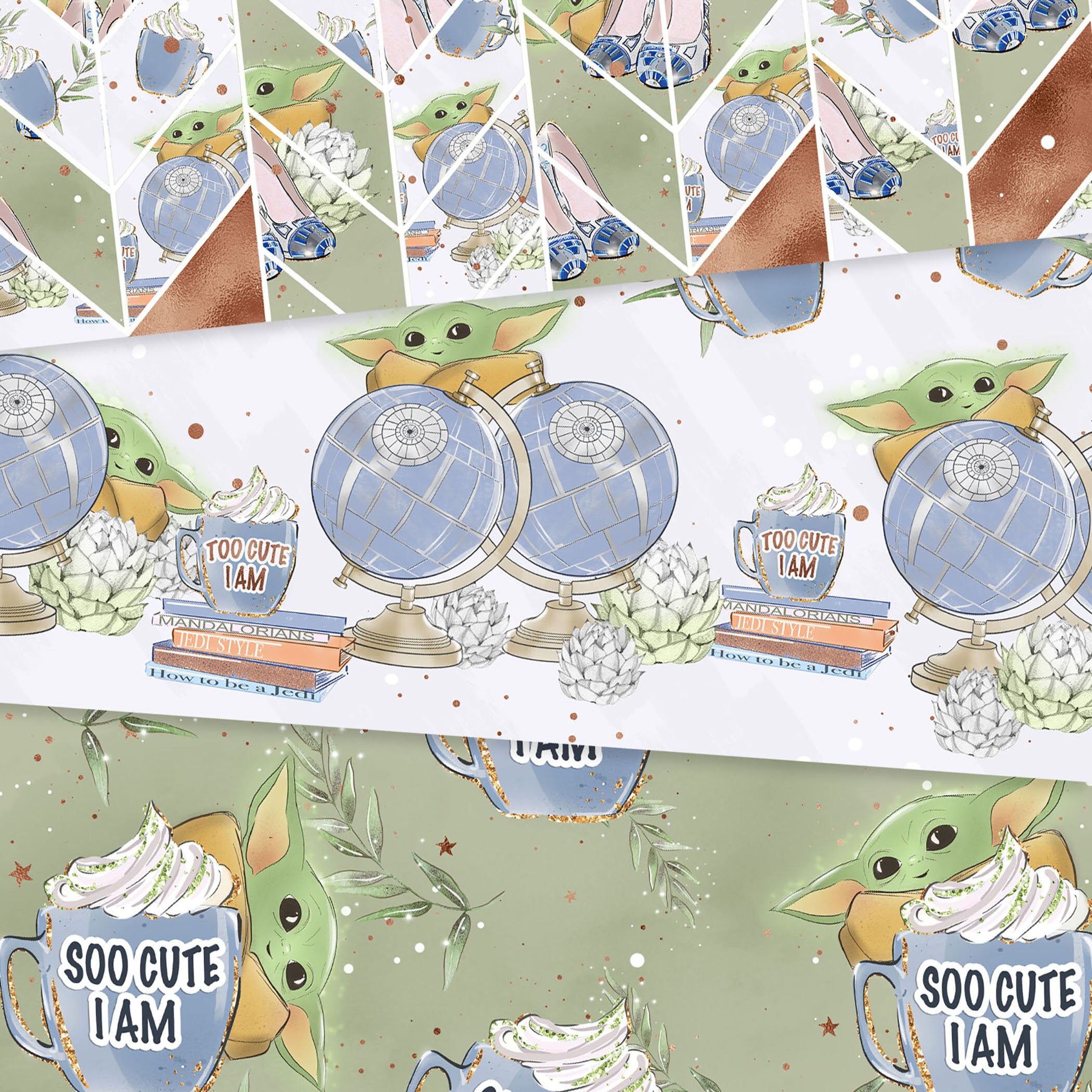 Star Wars Paper: mandalorian Seamless Pattern, Scrapbooking Paper, Star ...