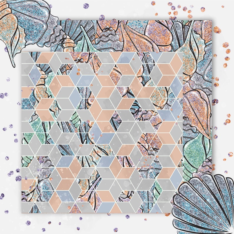 SEAHORSES DREAMS Summer Digital Paper, Sealife Digital Papers ...