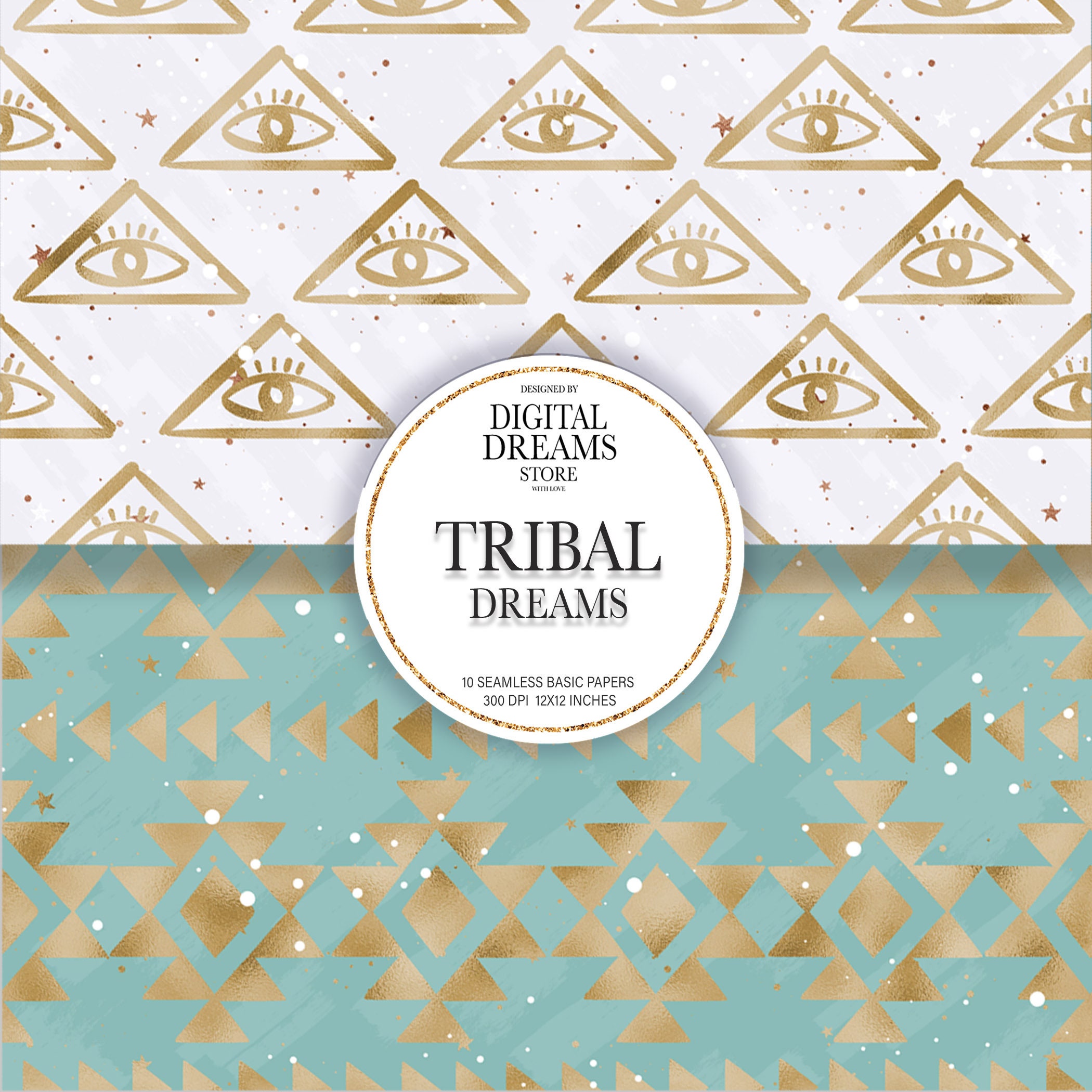 Boho Paper Pack Tribal Digital Boho Chic Wallpaper Native Boho Fashion ...
