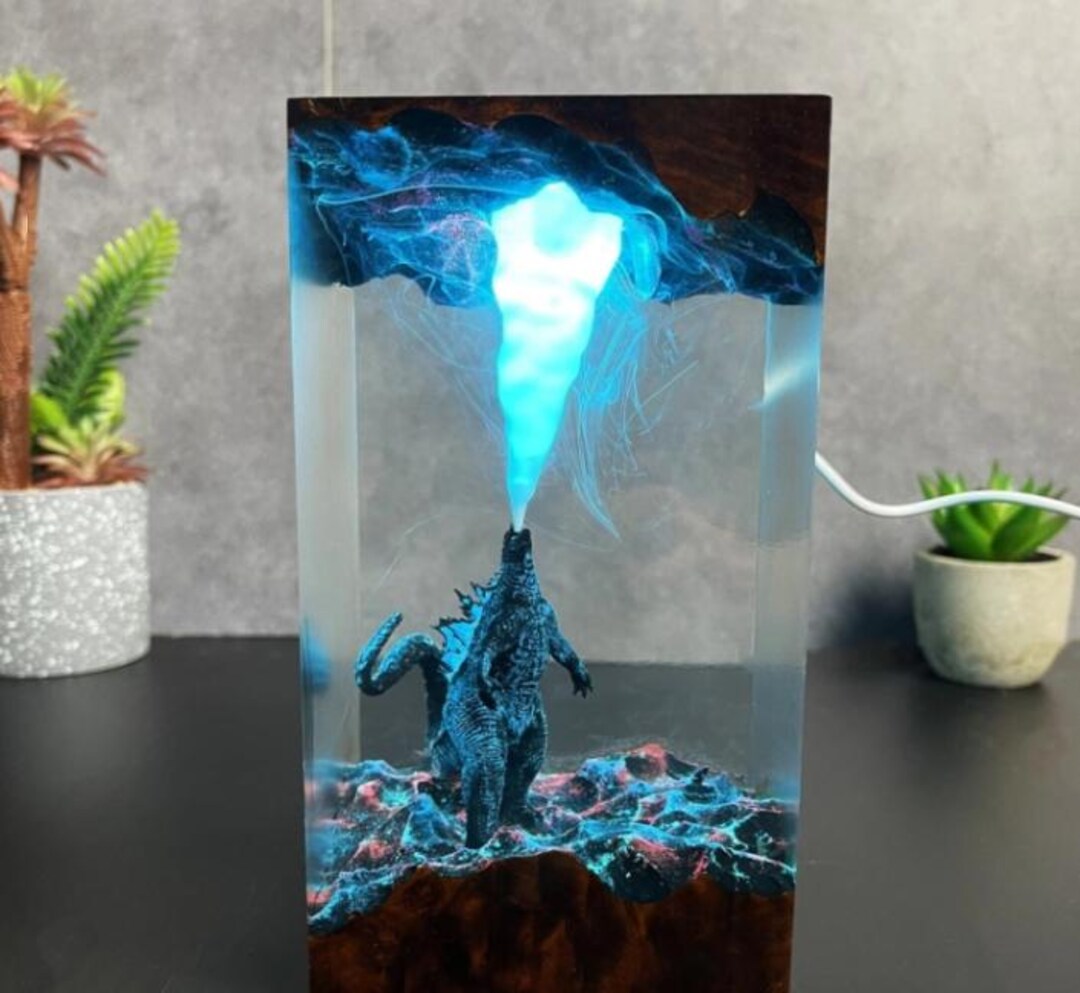 God.zilla Mons.ter Night Light With Atomic Breath – Handmade Resin LED ...