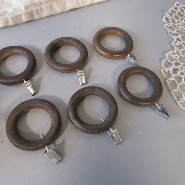 Vintage Wooden Curtain Ring - Etsy