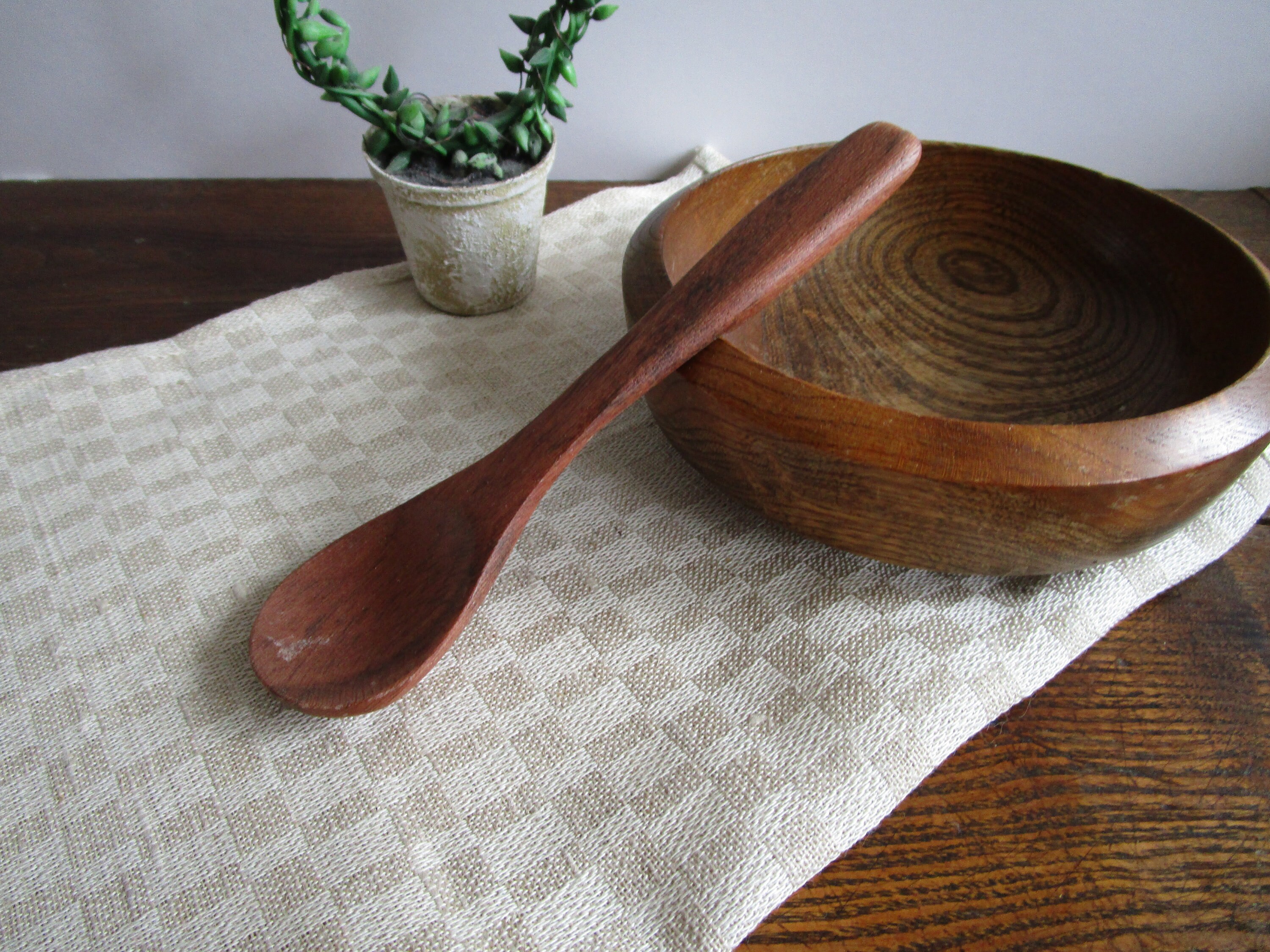Vintage Small Wooden Bowl OR Spoon Hand Made Wood Bowl Dip - Etsy