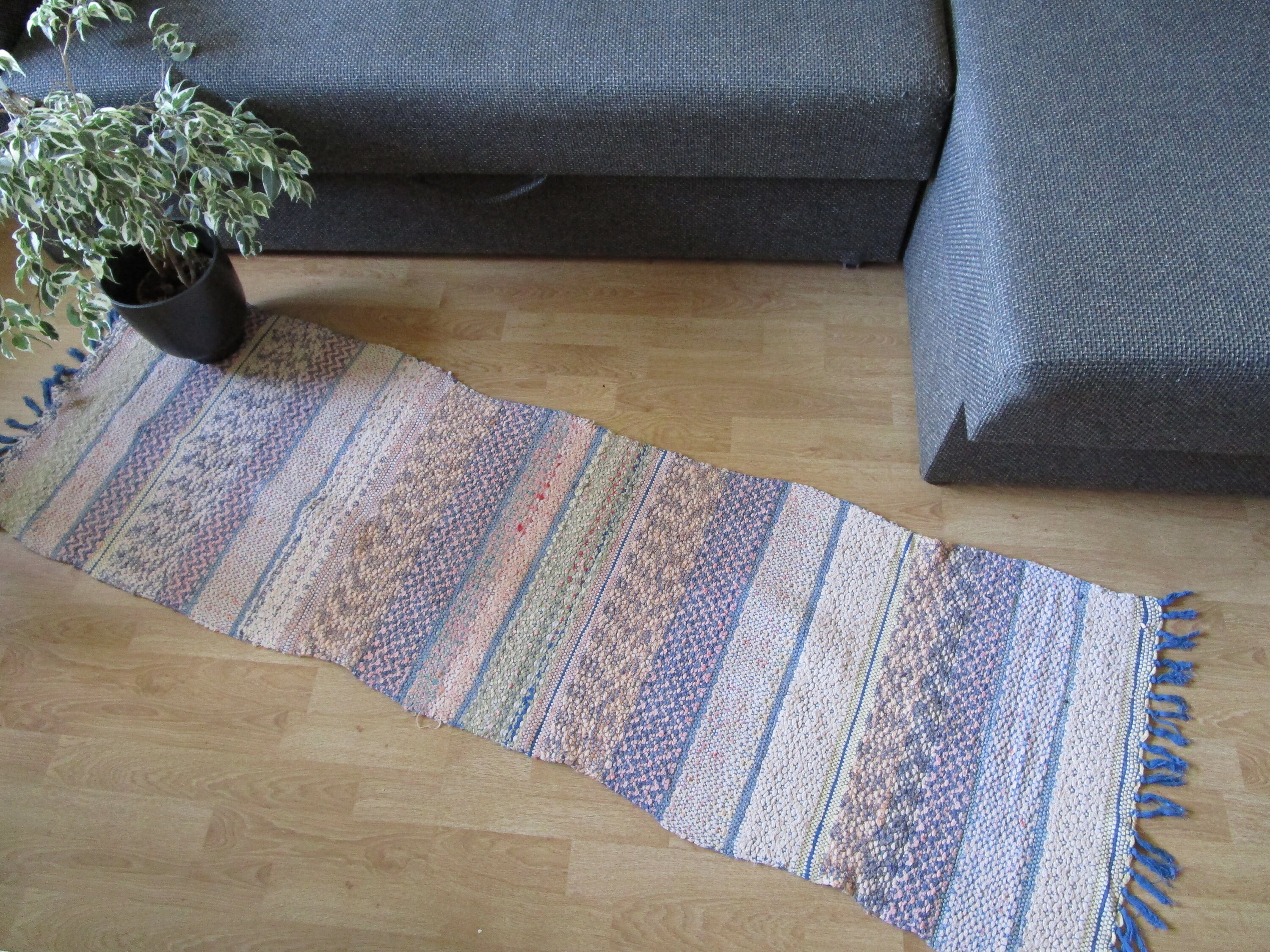 Old Swedish Vintage Shabby Long Rag Rug 185 Cm X 54 Cm Woven | Etsy
