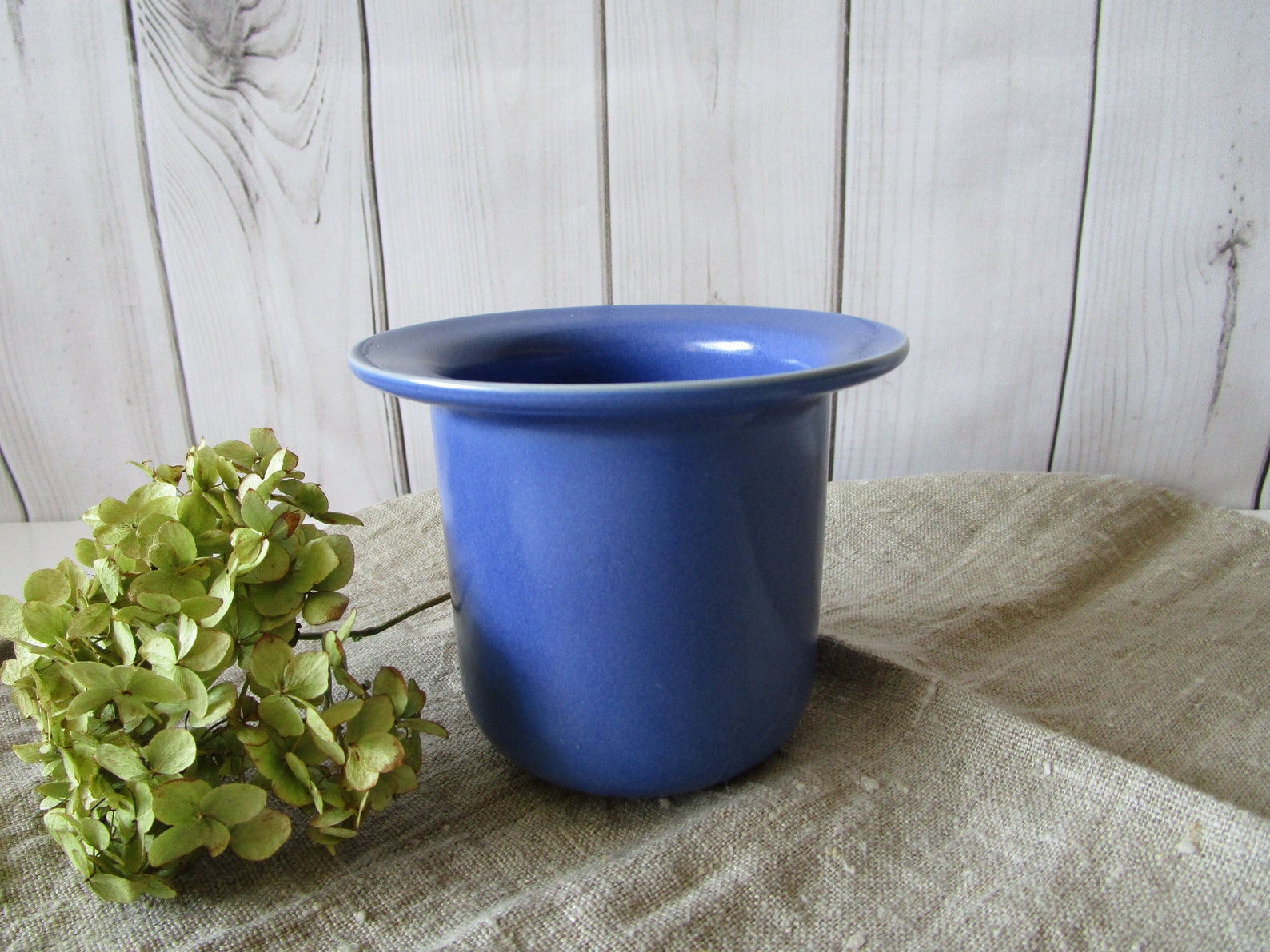 HOGANAS Keramik Blue Ceramic Mustard Jar with Wooden Lid | Etsy