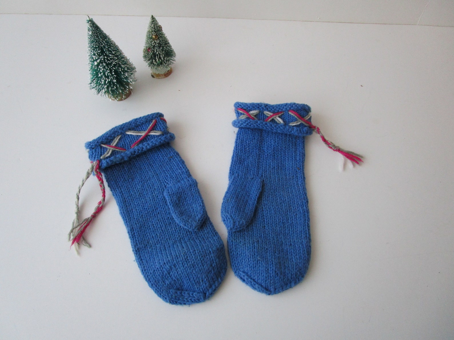 Vintage Blue Wool Mittens LOVIKKA Vintage Saami Lapland Hand - Etsy