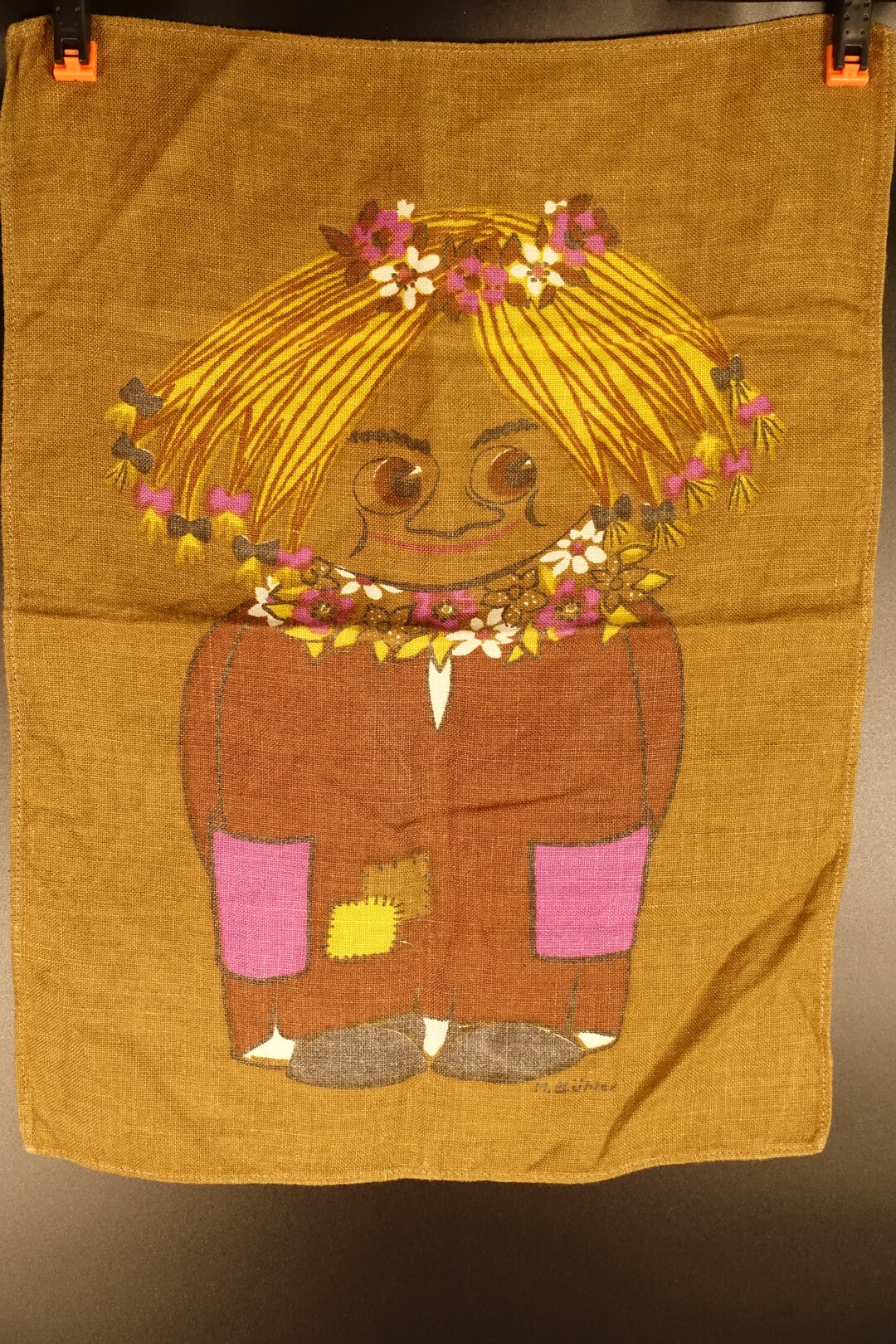 Vintage Sweden Troll Textile Wall Hanging M. Bühler Scandinavian Hand ...