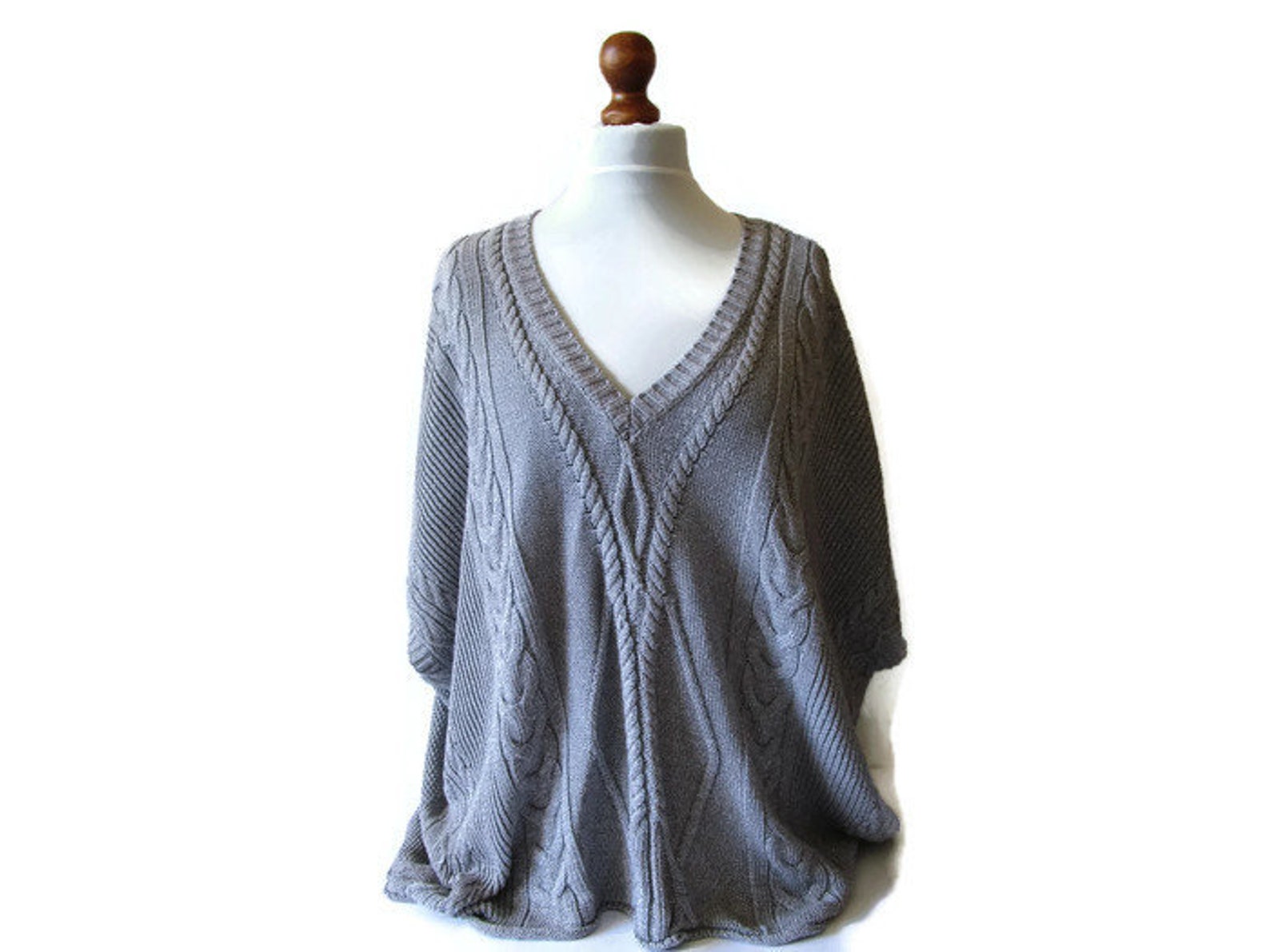 Women US XL Stylish Sweater Vest Oversize in Grey Silver Shiny - Etsy