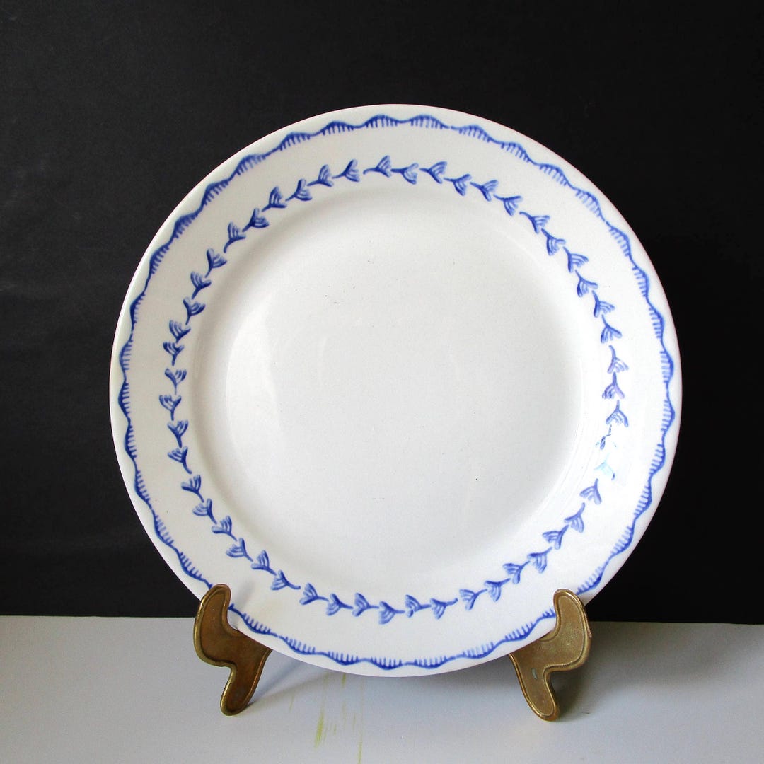 Vintage ARABIA Suomi Finland Plate Blue and White Dinner Plate ...