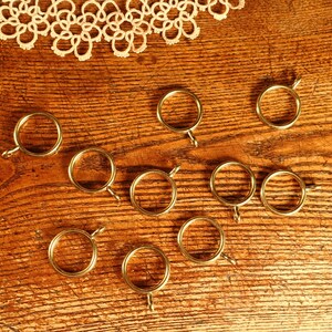 VTG 23 Mm Brass Curtain Rings Eyes Set of 10, Vintage Brass Curtain ...