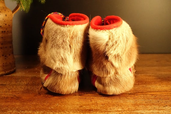 RARE Vintage OLD Saami Lapland Shoes Reindeer Fur Boo… - Gem