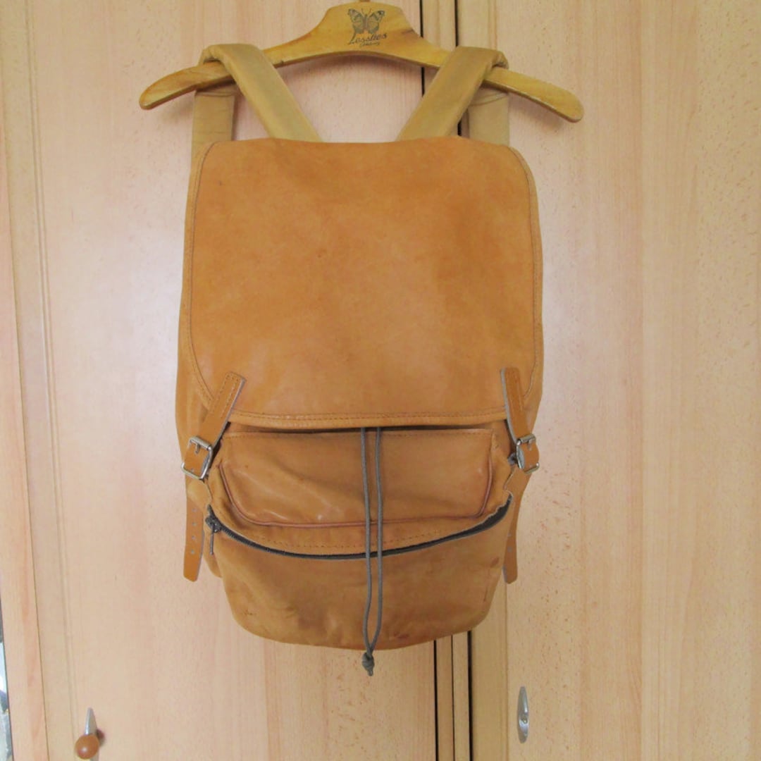 Travel Backpack Brown Leather Backpack Hiking Back Pack Men Women ...