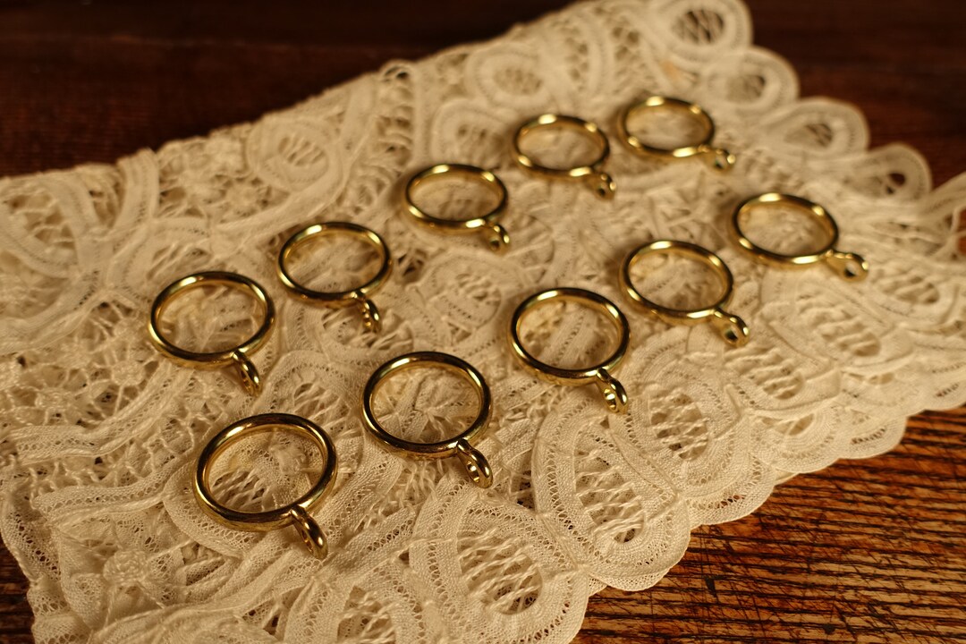 VTG 23 Mm Brass Curtain Rings Eyes Set of 10, Vintage Brass Curtain ...