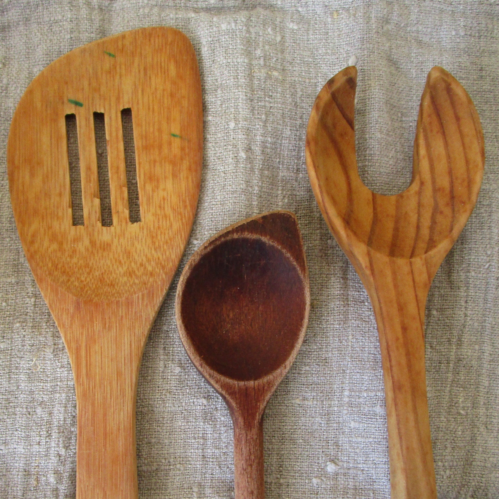 Set of 3 Vintage Wooden Spoons Swedish Wood Spoon Wood Old | Etsy