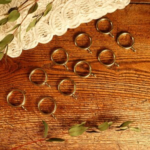 VTG 23 Mm Brass Curtain Rings Eyes Set of 10, Vintage Brass Curtain ...
