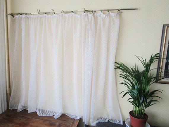Shabby Chic Curtains Sheer Net Curtains Vintage Curtains 1960s | Etsy