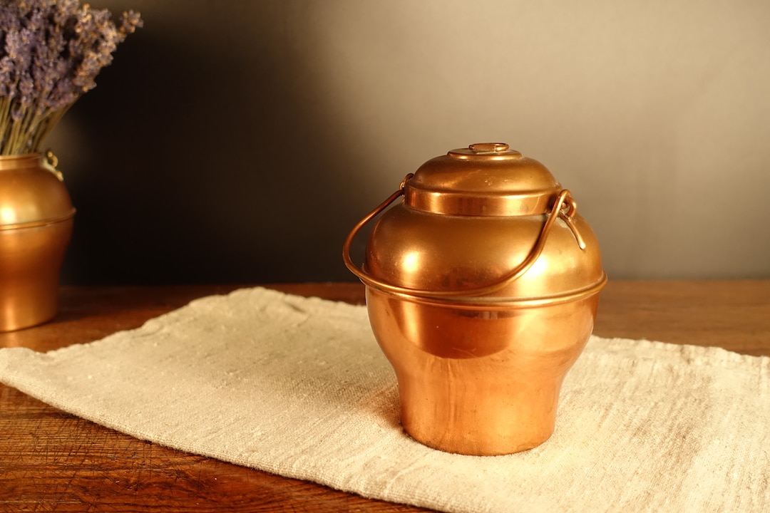 Vintage Swedish Copper Pot With Lid Copper Container Chopper Vessel ...