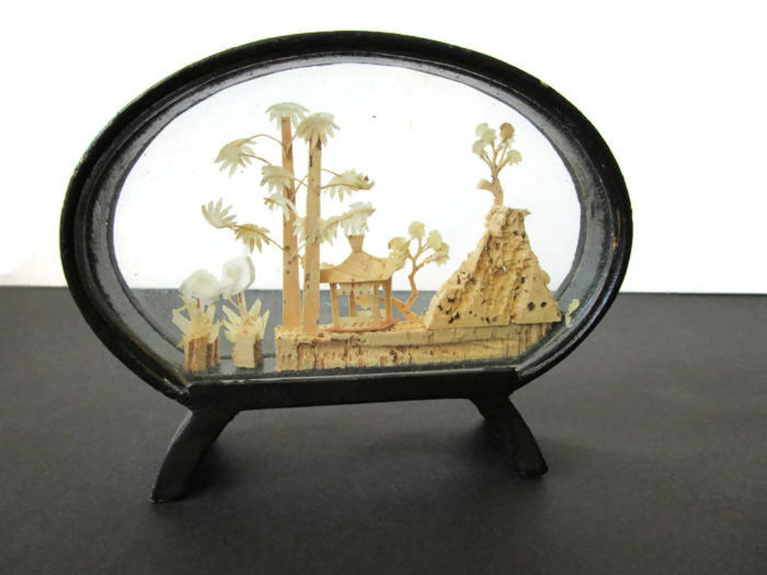 Buy Chinese Tableau Asian Cork Diorama Chinese Lacquered Cork Diorama ...