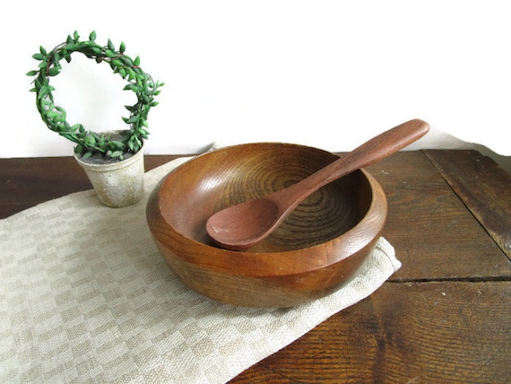 Vintage Small Wooden Bowl OR Spoon Hand Made Wood Bowl Dip - Etsy