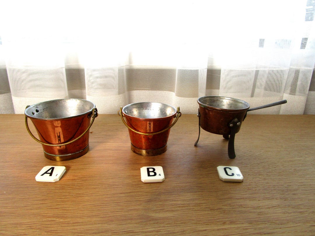 Swedish Vintage Mini Copper Bucket, Pale, Pot, Dolls House Collectors ...