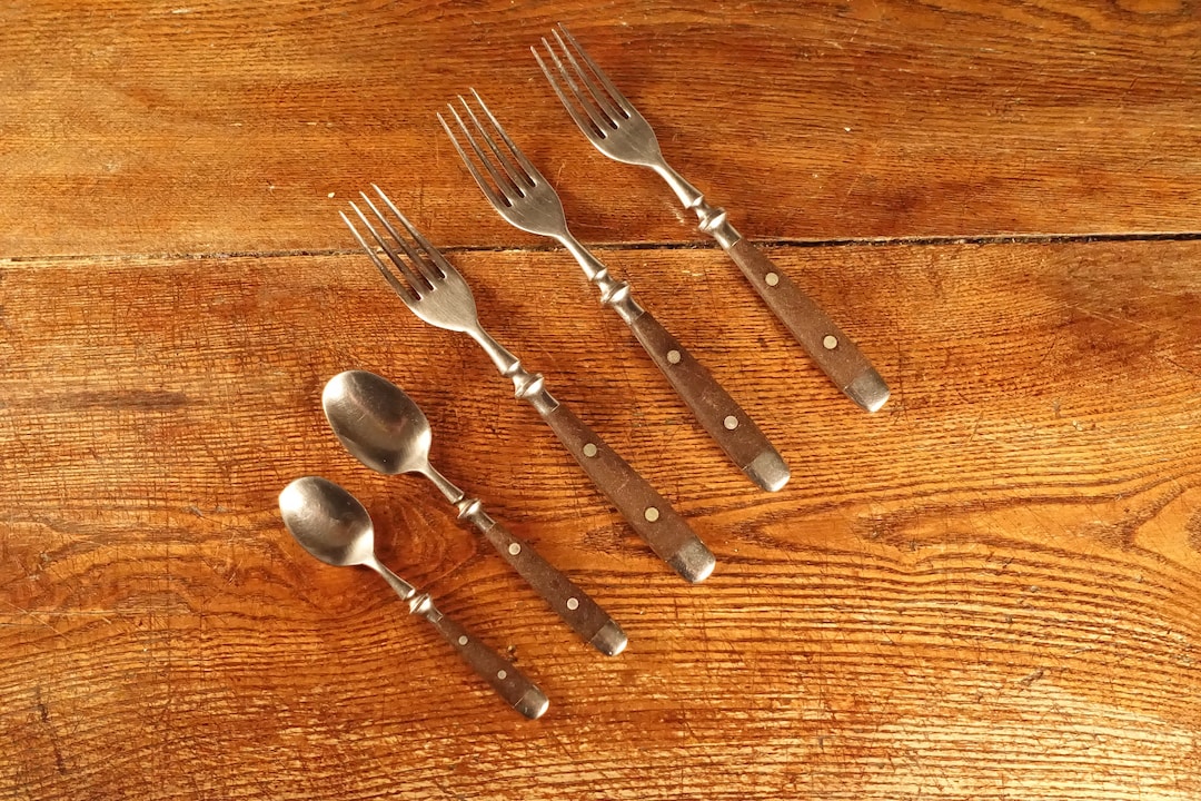 Vintage Cutlery Norway VIKING Scandinavian Flatware Wood and Stainless ...