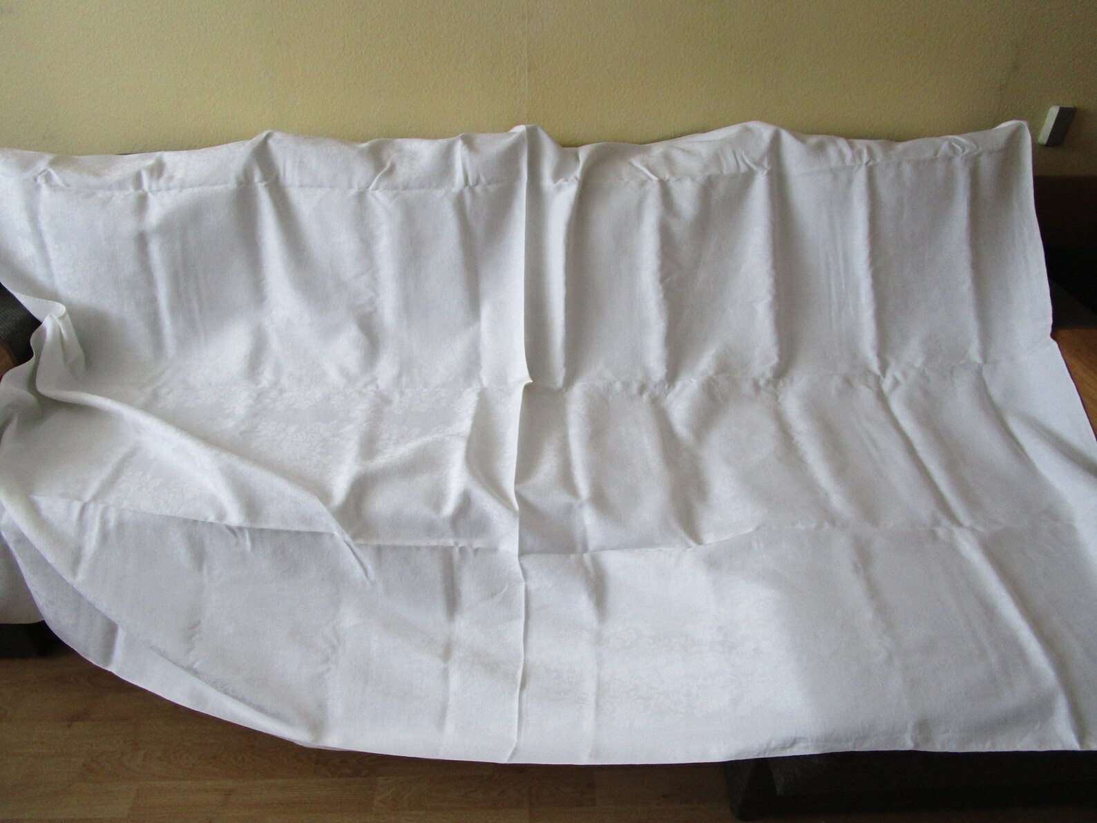 Large Norwegian Vintage Linen Cotton Tablecloth 238 Cm X 170 Cm / 93.5 ...