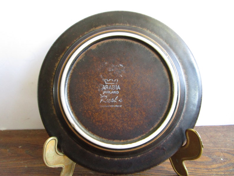 ONE Vintage ARABIA Finland Plate RUSKA Pattern Brown Ceramic | Etsy