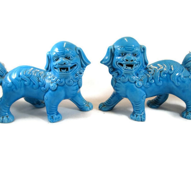 Turquoise Foo Dogs - Etsy