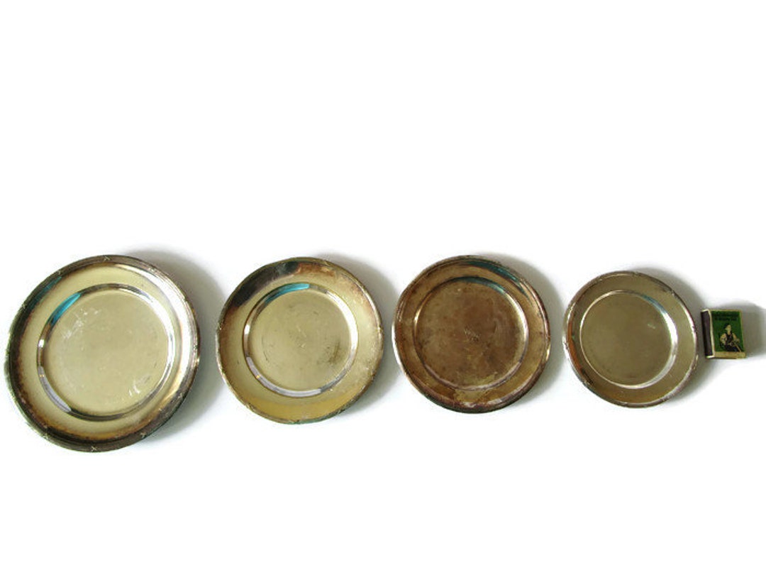 Choose ONE ! Antique Silver Plated Plate Small Silver Tray Tea Coffee ...