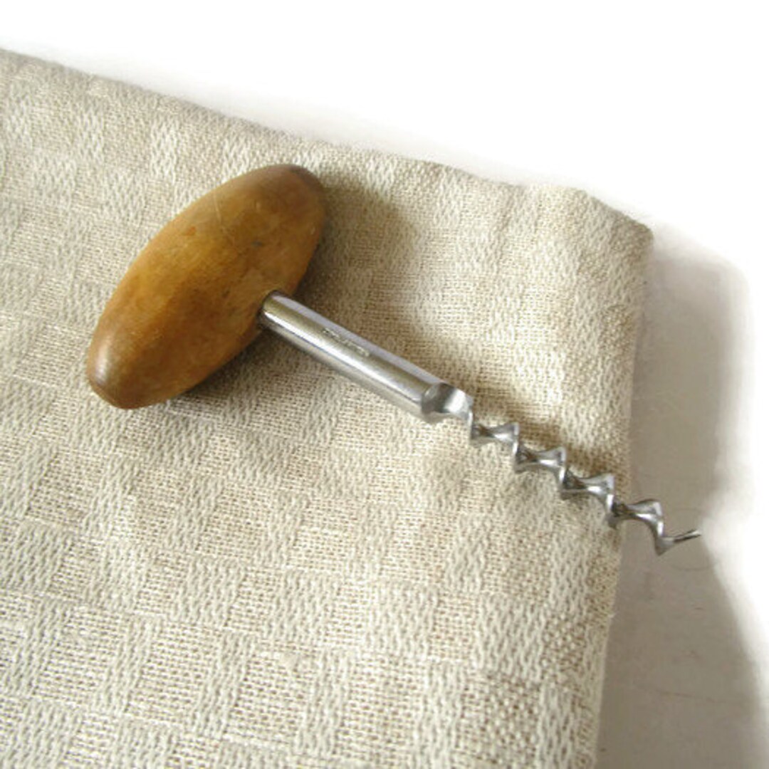 Vintage Wooden Cork Screw Vine Bottle Opener Rustic Farmhouse Kitchen ...