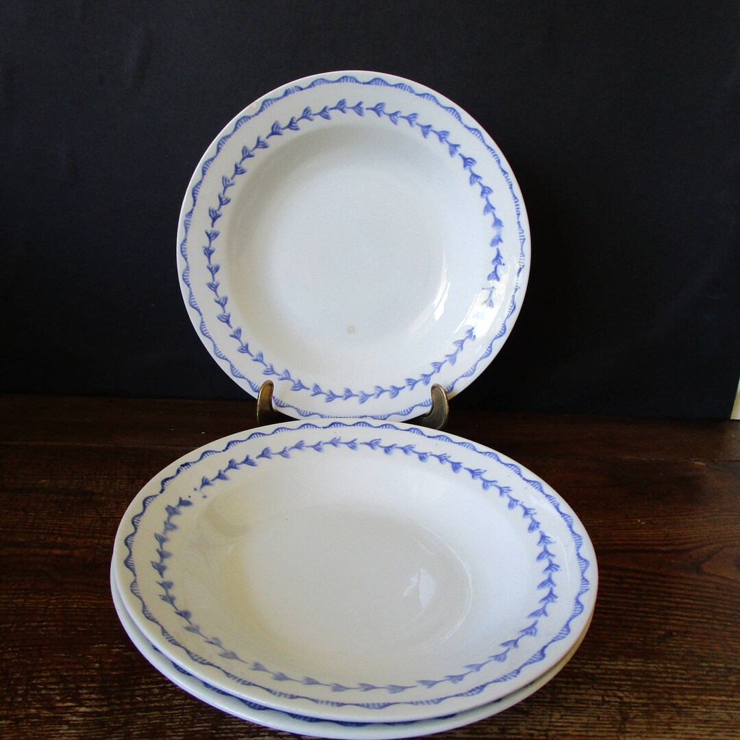 Vintage ARABIA Suomi Finland Soup Plate Blue and White Dinner Plate ...
