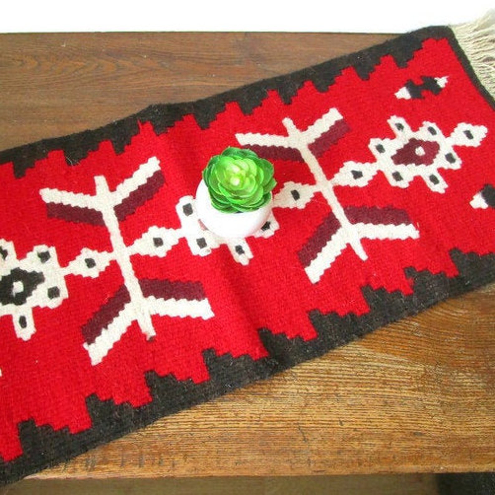 Gorgeous Hand Woven Wool Table Runner Vintage Scandinavian - Etsy