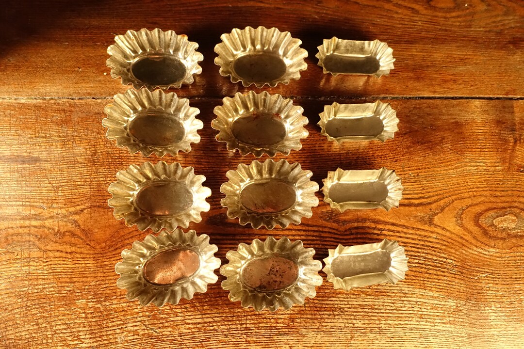 Vintage Old French Baking Molds Fluted Set of 12, Pastry Molds, Small ...