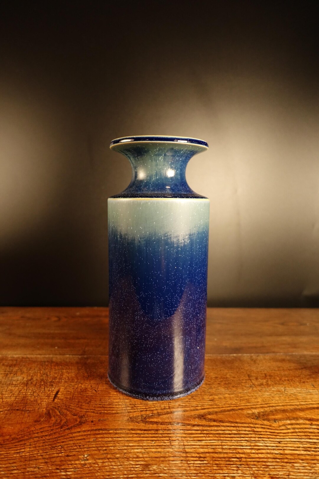 GUSTAVSBERG Blue Crystal Glaze Vase Britt Louise SUNDELL Swedish Design ...