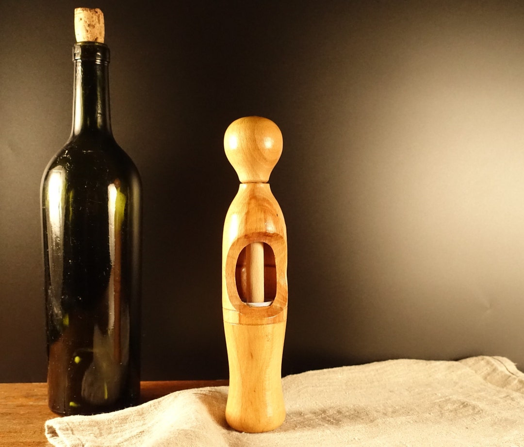 70s Vintage Wooden Wine Bottle Corker Vintage Wood Wine Corker Antique ...