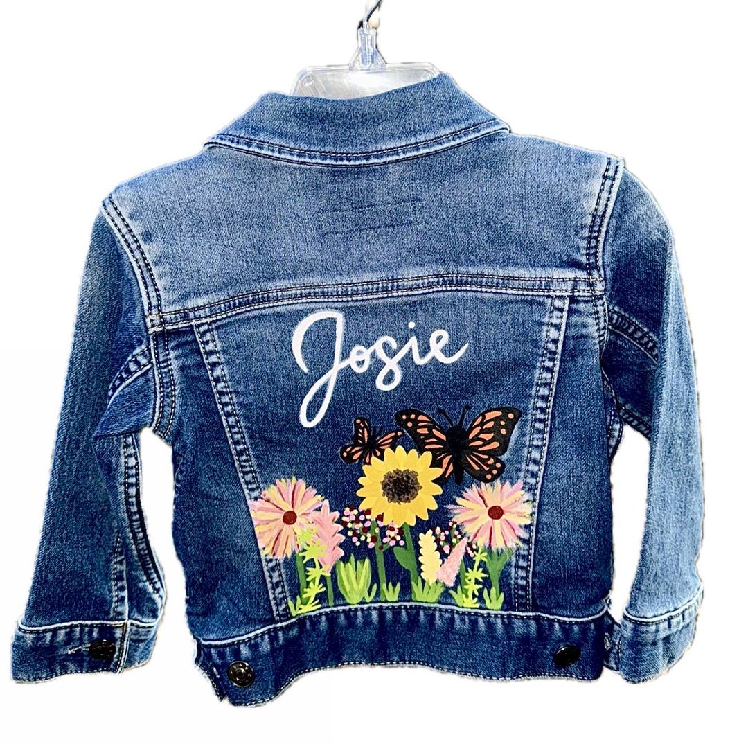 Custom Painted Kids Denim Jacket - Etsy