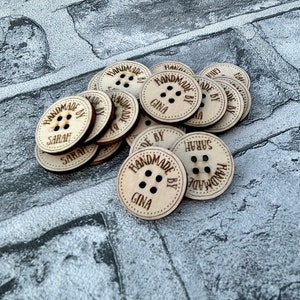 Personalised Wooden Buttons in a Range of Sizes. Customise Your ...