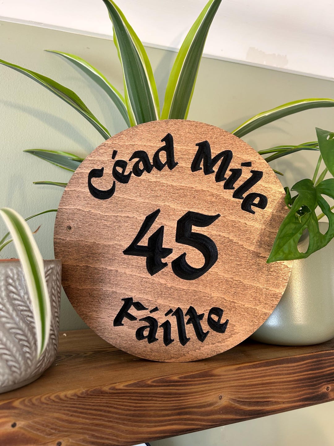 Céad Míle Fáilte Door Number Sign (gaelic)| Welcome Wooden Door Sign ...