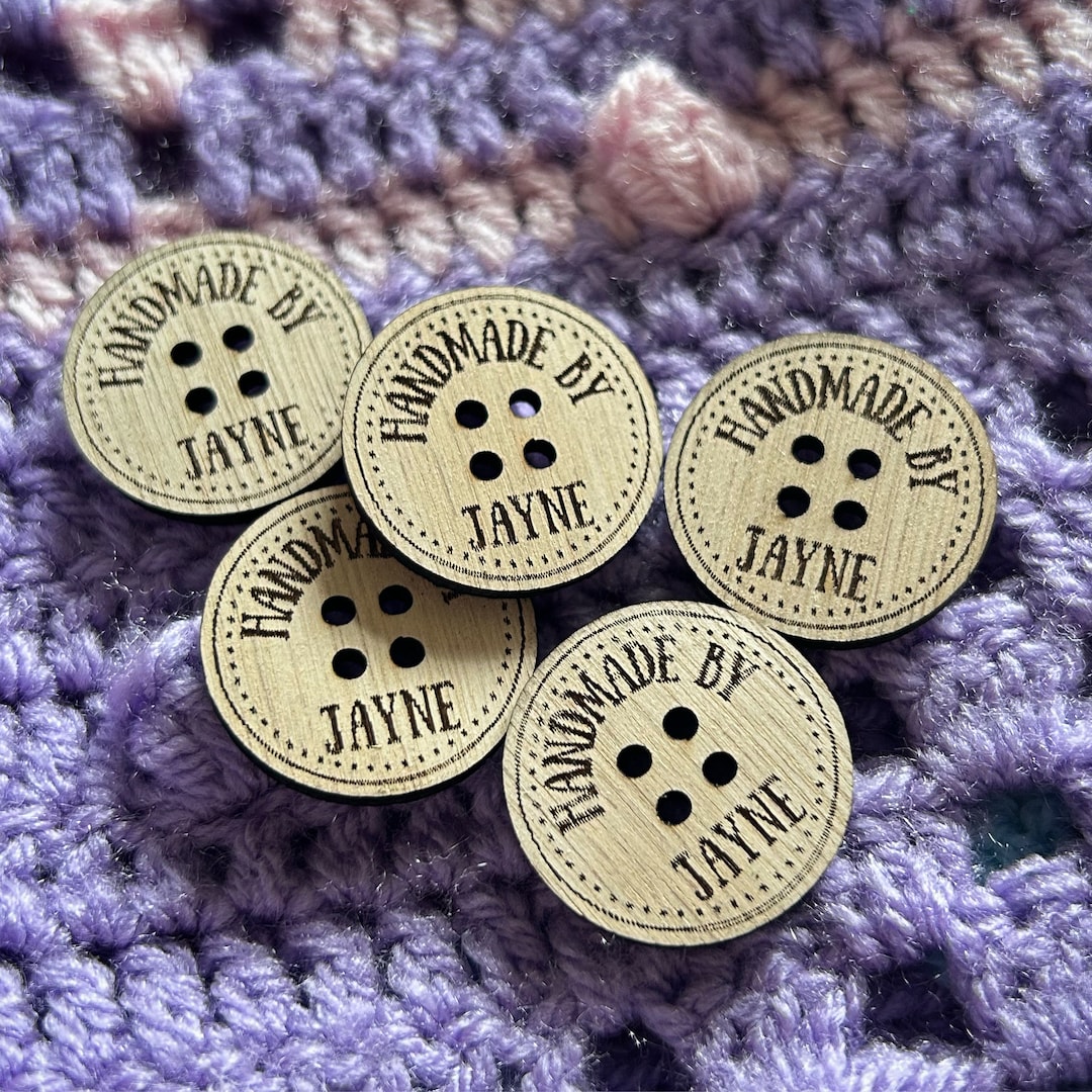Personalised Buttons for Blankets and Crafts in a Range of Sizes 2.5cm ...