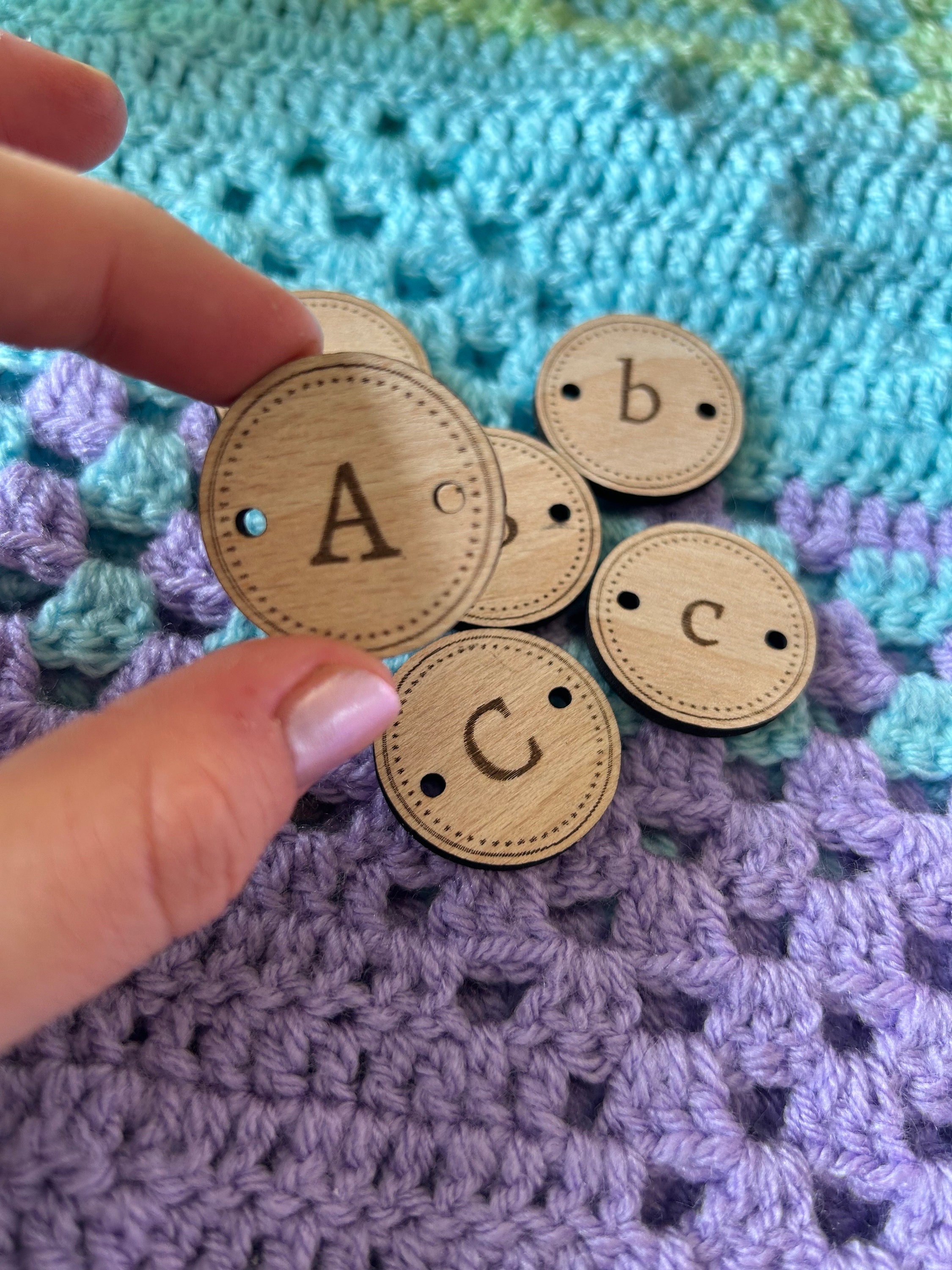Alphabet Letter Wooden Buttons in a Range of Sizes. Customise Your ...