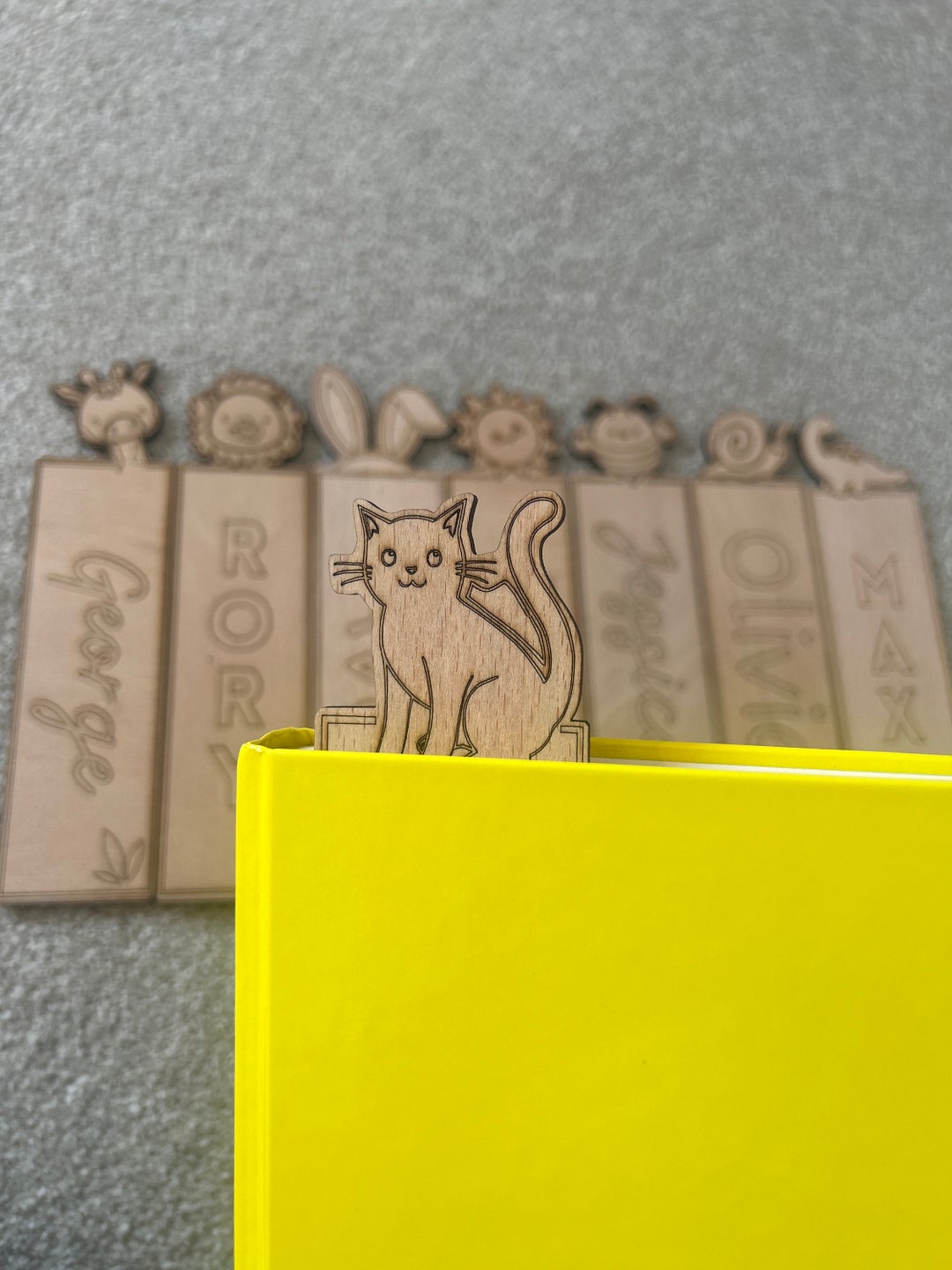 Personalised Children’s Wooden Bookmark | Choose a Name and Animal ...