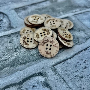Personalised Wooden Buttons in a Range of Sizes. Customise Your ...