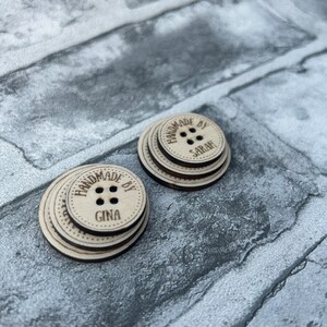 Personalised Wooden Buttons in a Range of Sizes. Customise Your ...
