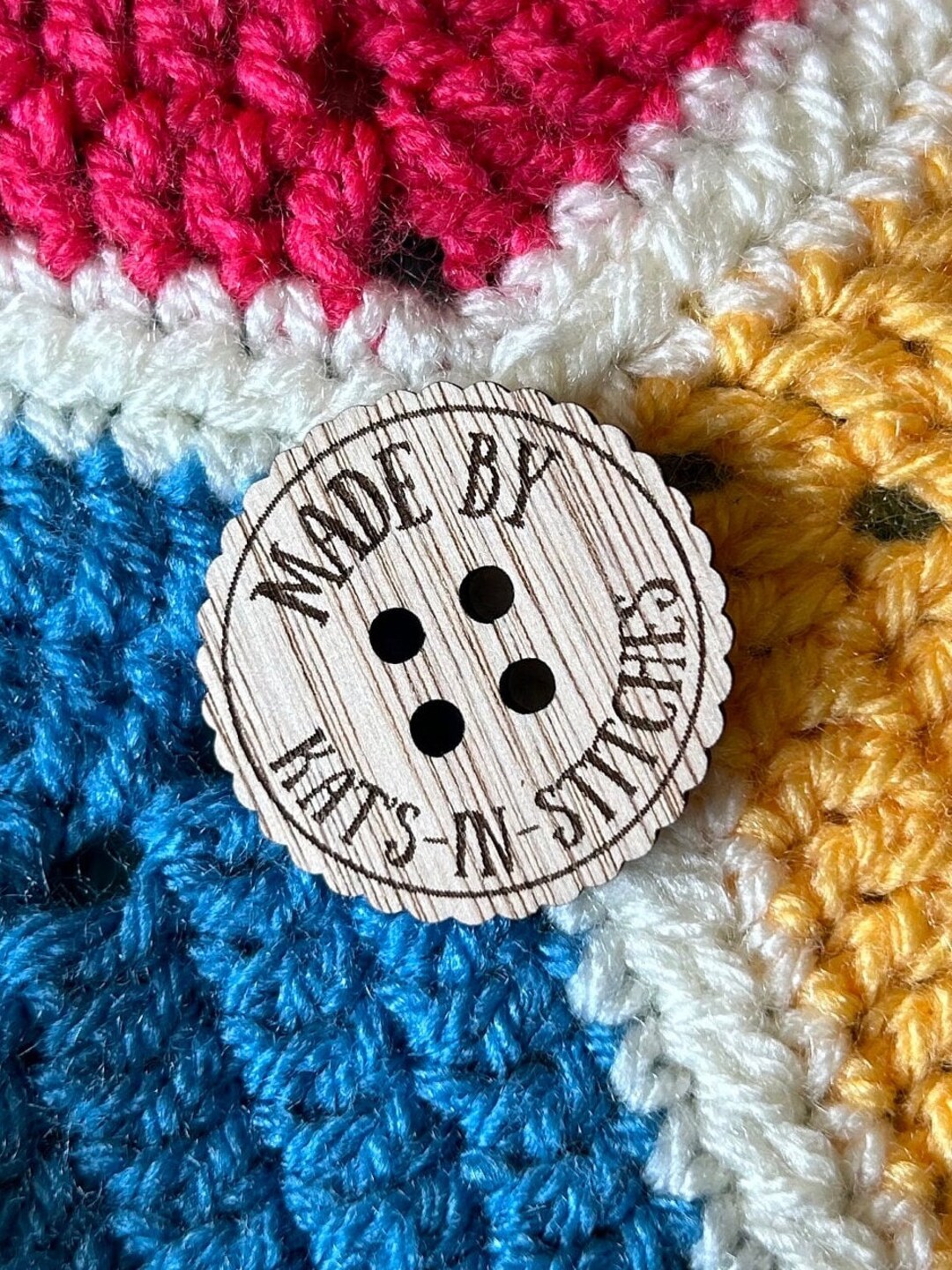 Personalised Wooden Buttons With Frill Edge in a Range of Sizes ...