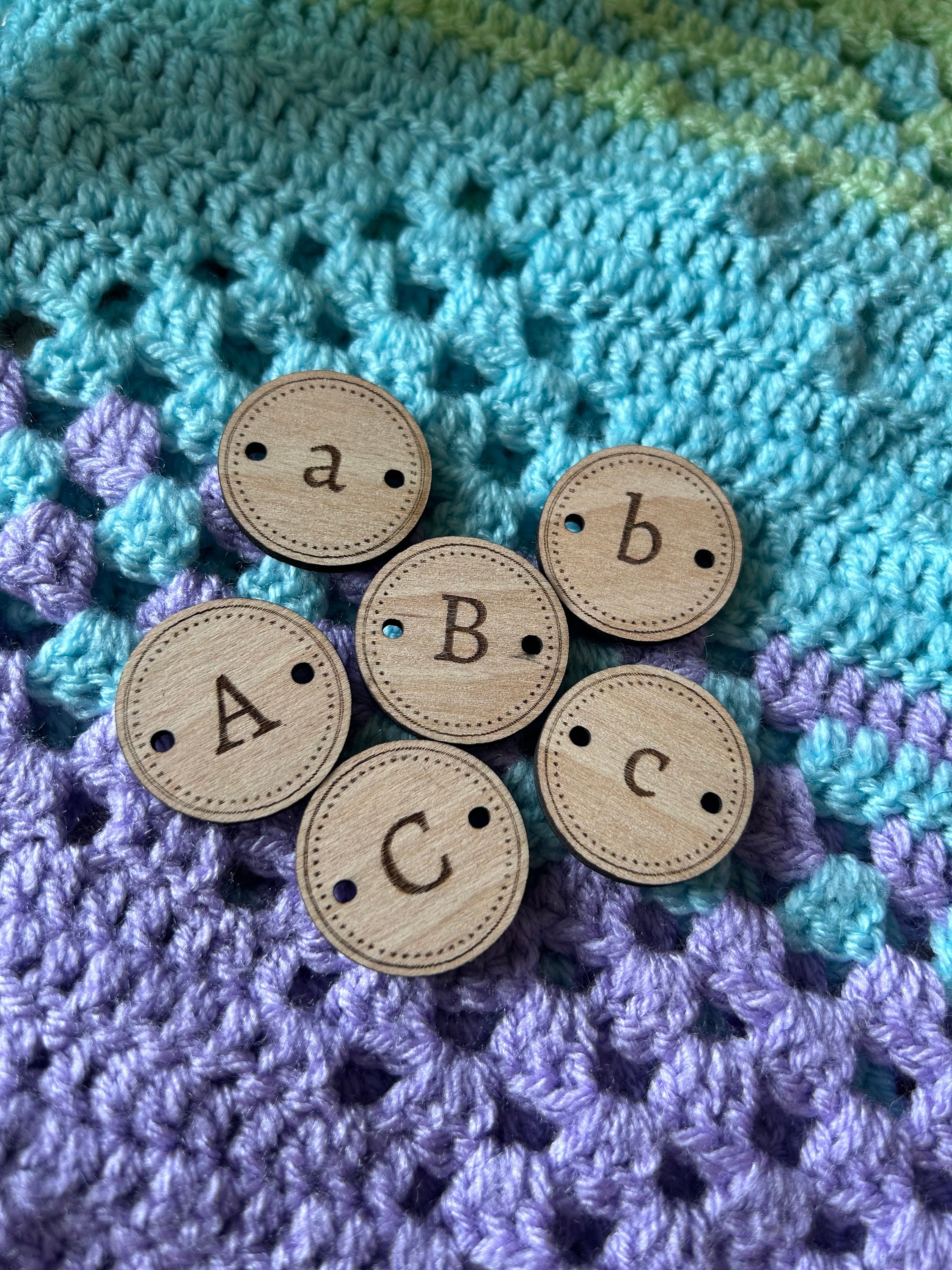 Alphabet Letter Wooden Buttons in a Range of Sizes. Customise Your ...
