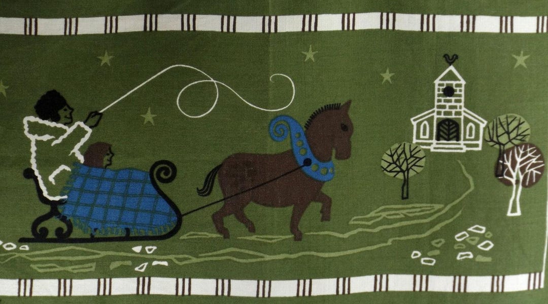 Swedish Christmas Wall Hanging by Jerry Roupe 1950s Vintage Nordic ...