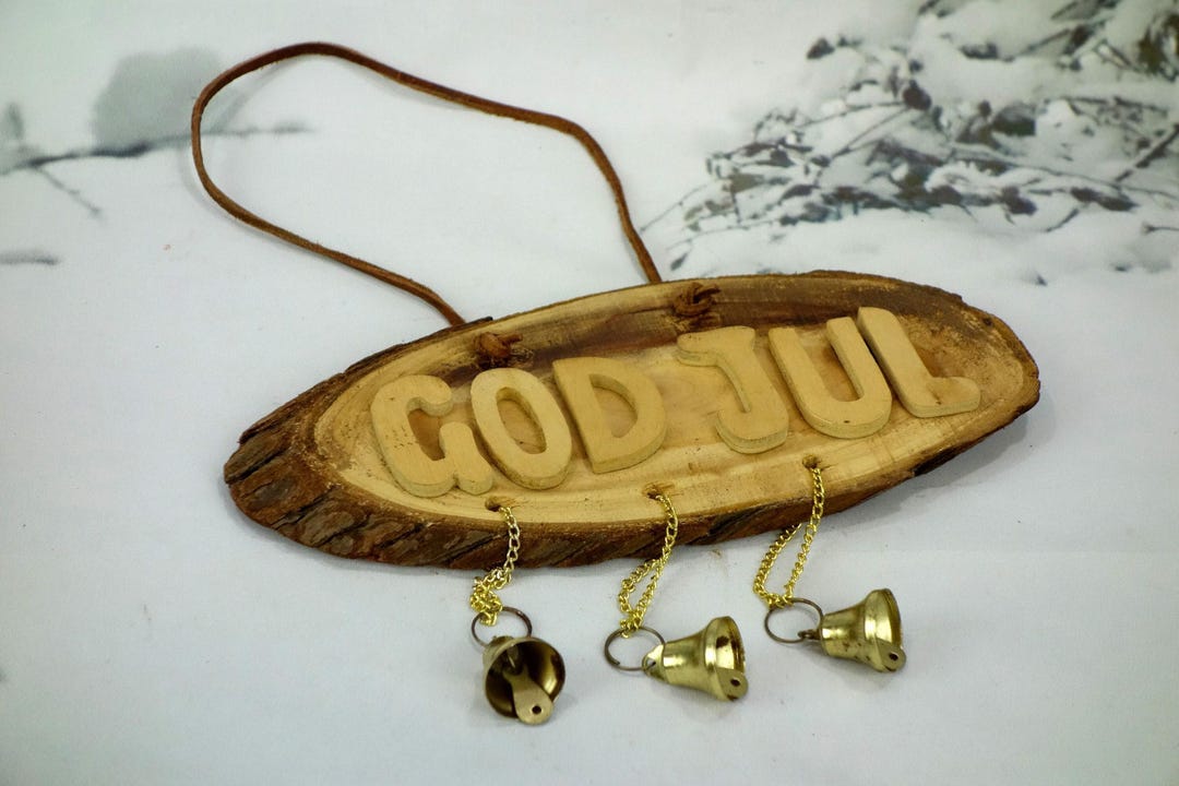 Hanging Rustic Swedish Sign GOD JUL Handcrafted, Nordic Christmas ...
